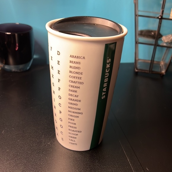 Starbucks | Dining | 26 Starbucks Word Search Double Wall 12oz Traveler ...